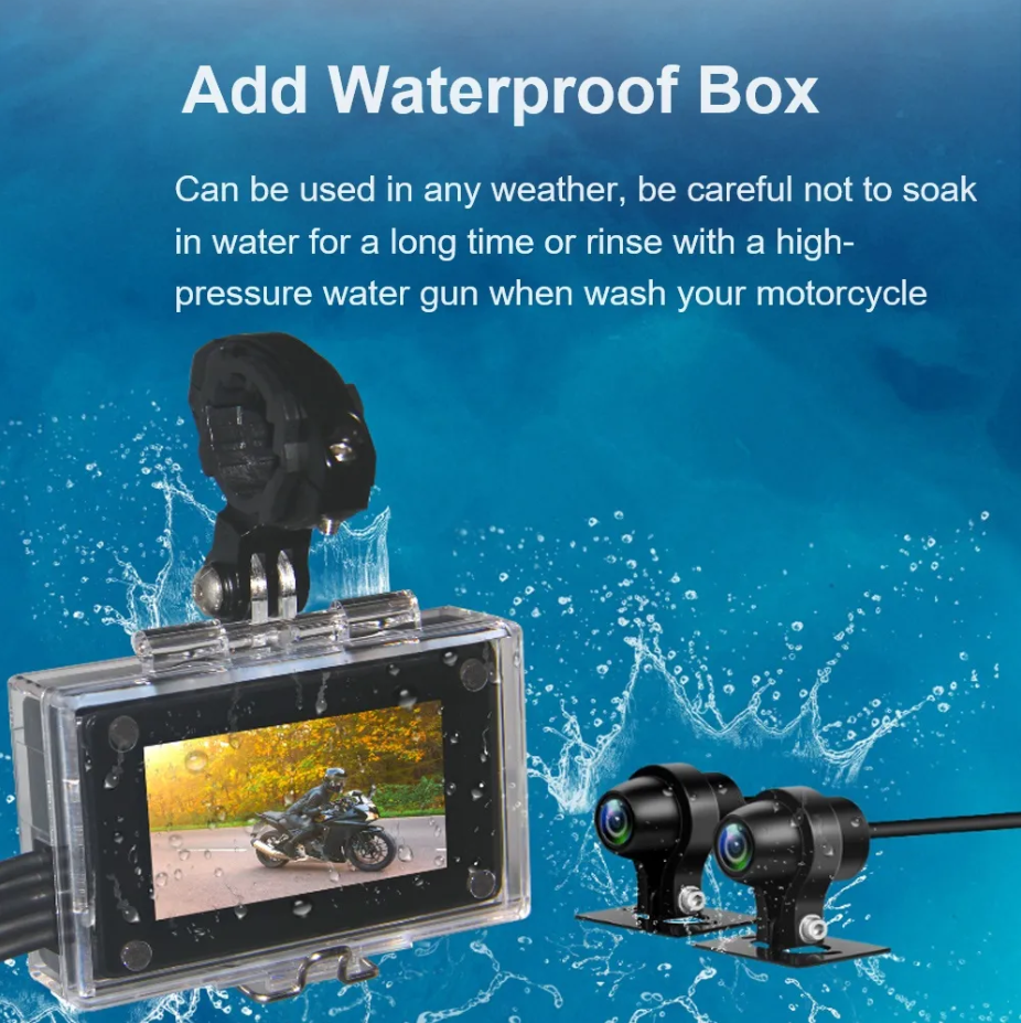 VSYS Motorcycle Dash Camera 3.0 Inch Front and Rear View 1080P FHD WiFi ...