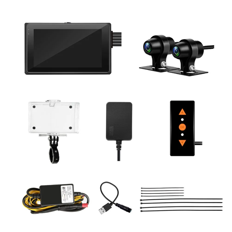 VSYS Motorcycle Dash Camera 3.0 Inch Front and Rear View 1080P FHD WiFi ...