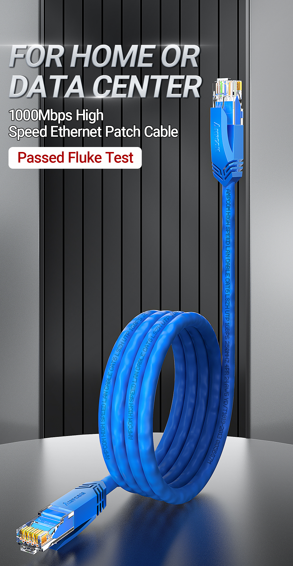 AMPCOM CAT6 Patch Cable , Oxygen Free Copper Lan Cable (24AWG) UTP CAT6 ...