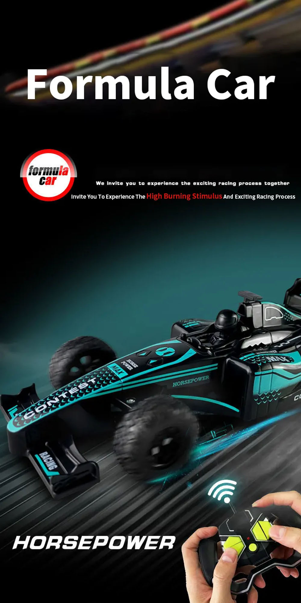 RC F1 Racing Car Kids Remote Control Formula One Racing Christmas Toy ...