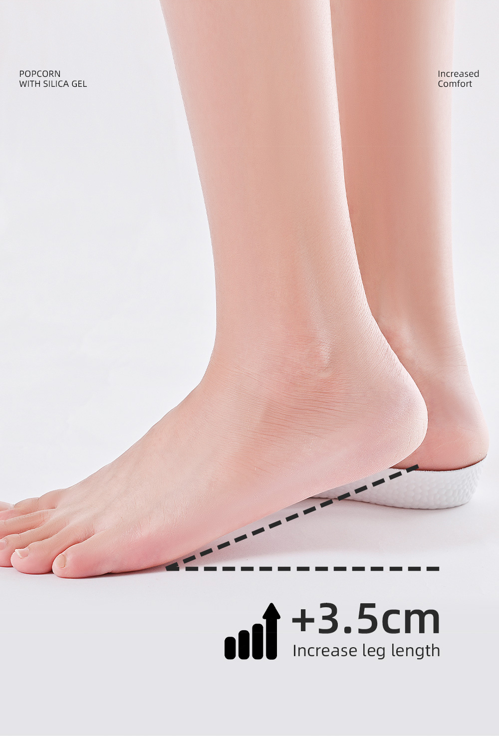 1 Pair Arch Support Height Increasing Insoles Lightweight Cushion for ...