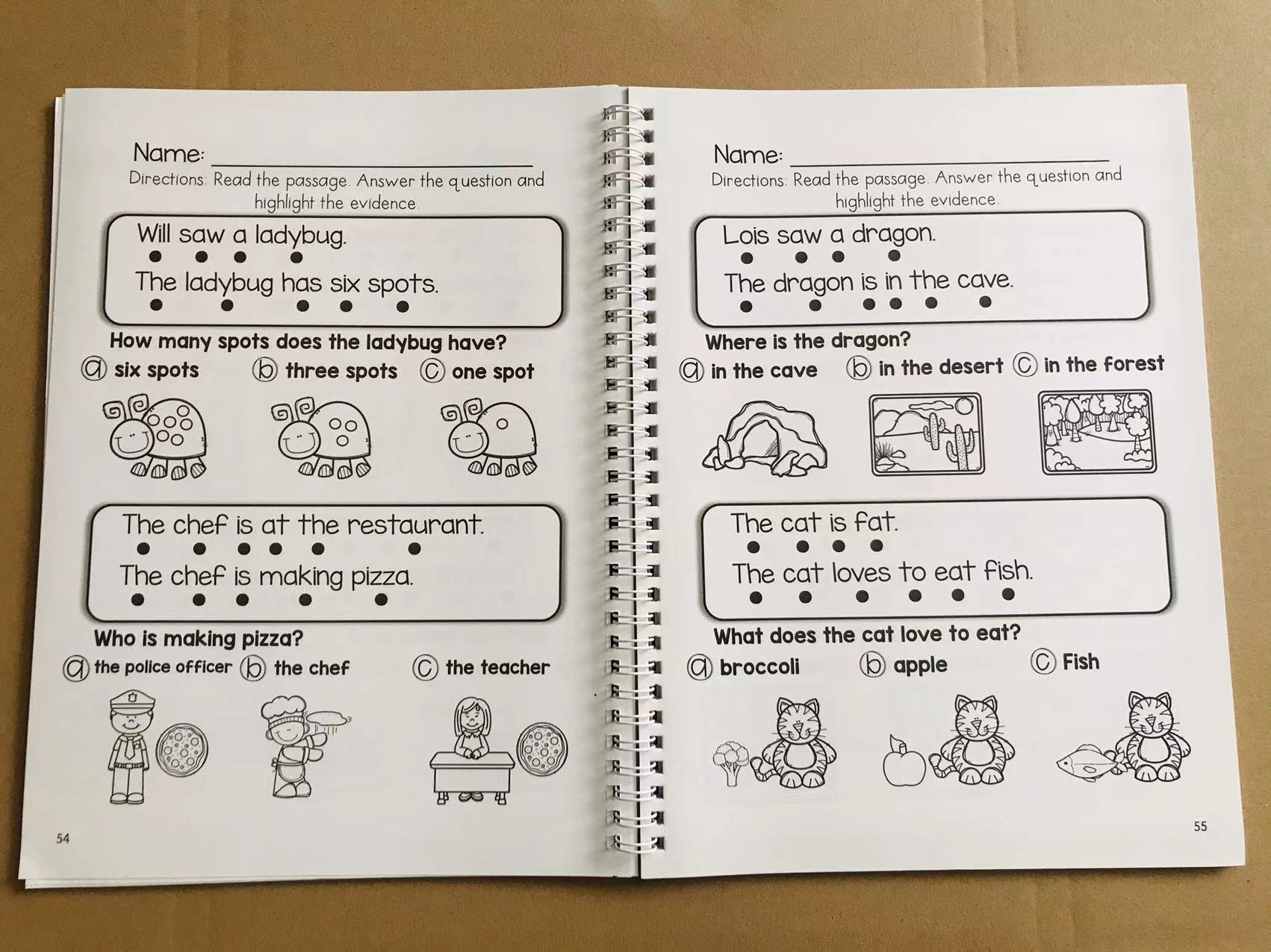 120Pages Children English Reading Comprehension Exercise Book Preschool ...