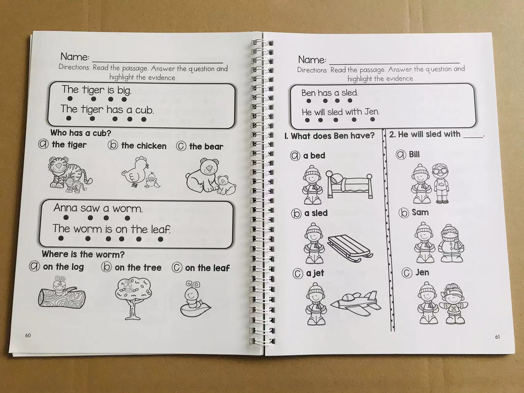 120Pages Children English Reading Comprehension Exercise Book Preschool ...