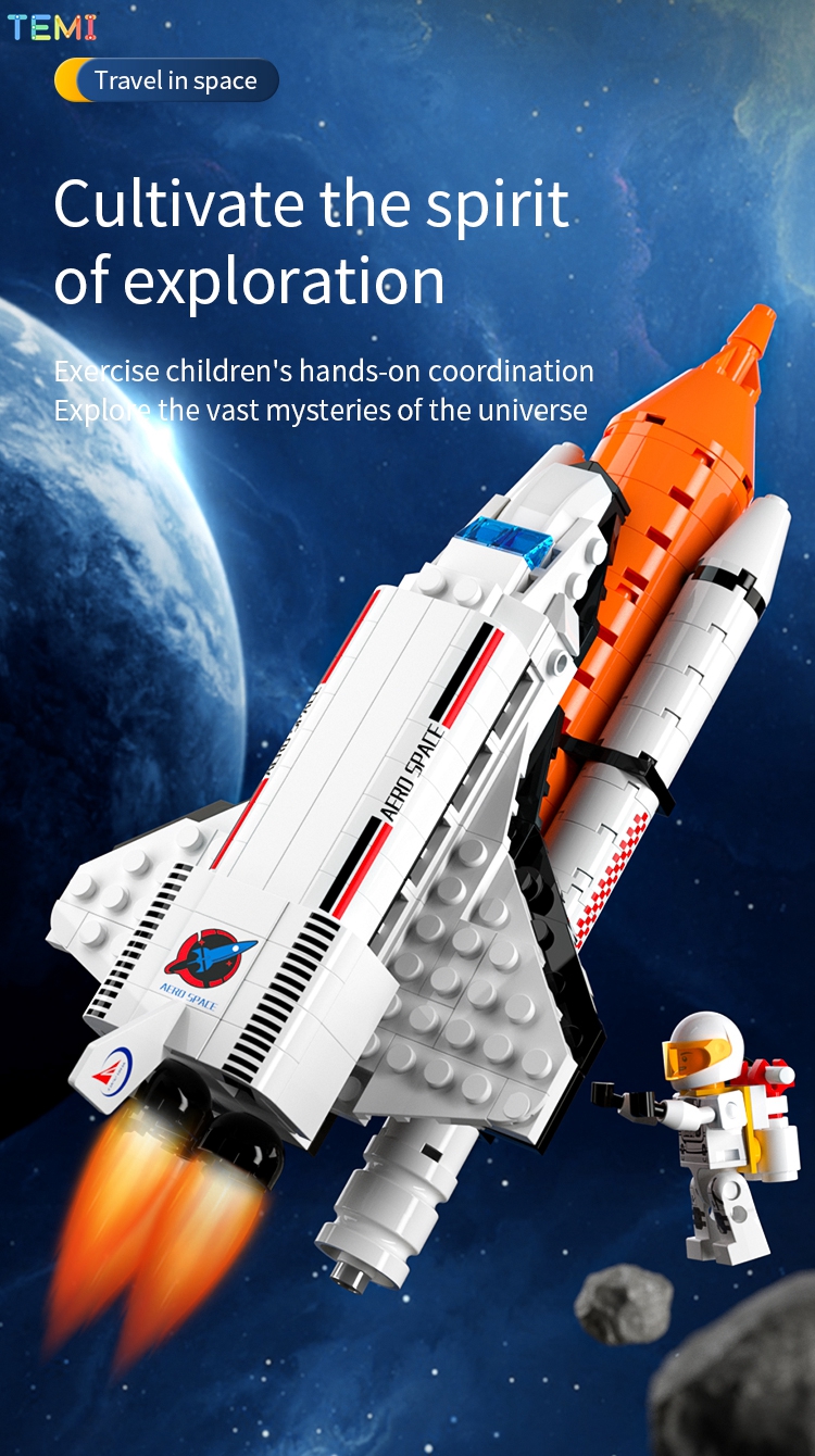TEMI Space Shuttle Building Blocks for Boys Large Box Gift Aircraft ...