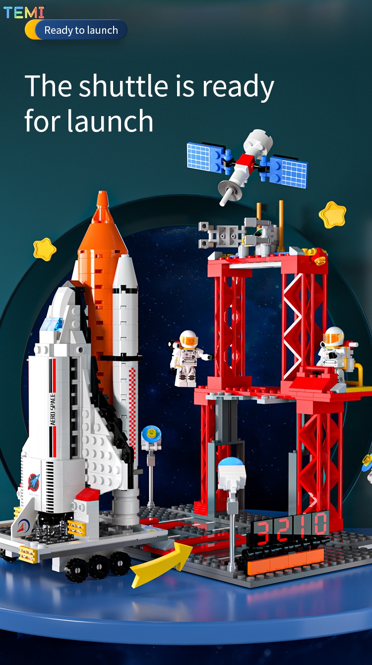 TEMI Space Shuttle Building Blocks for Boys Large Box Gift Aircraft ...