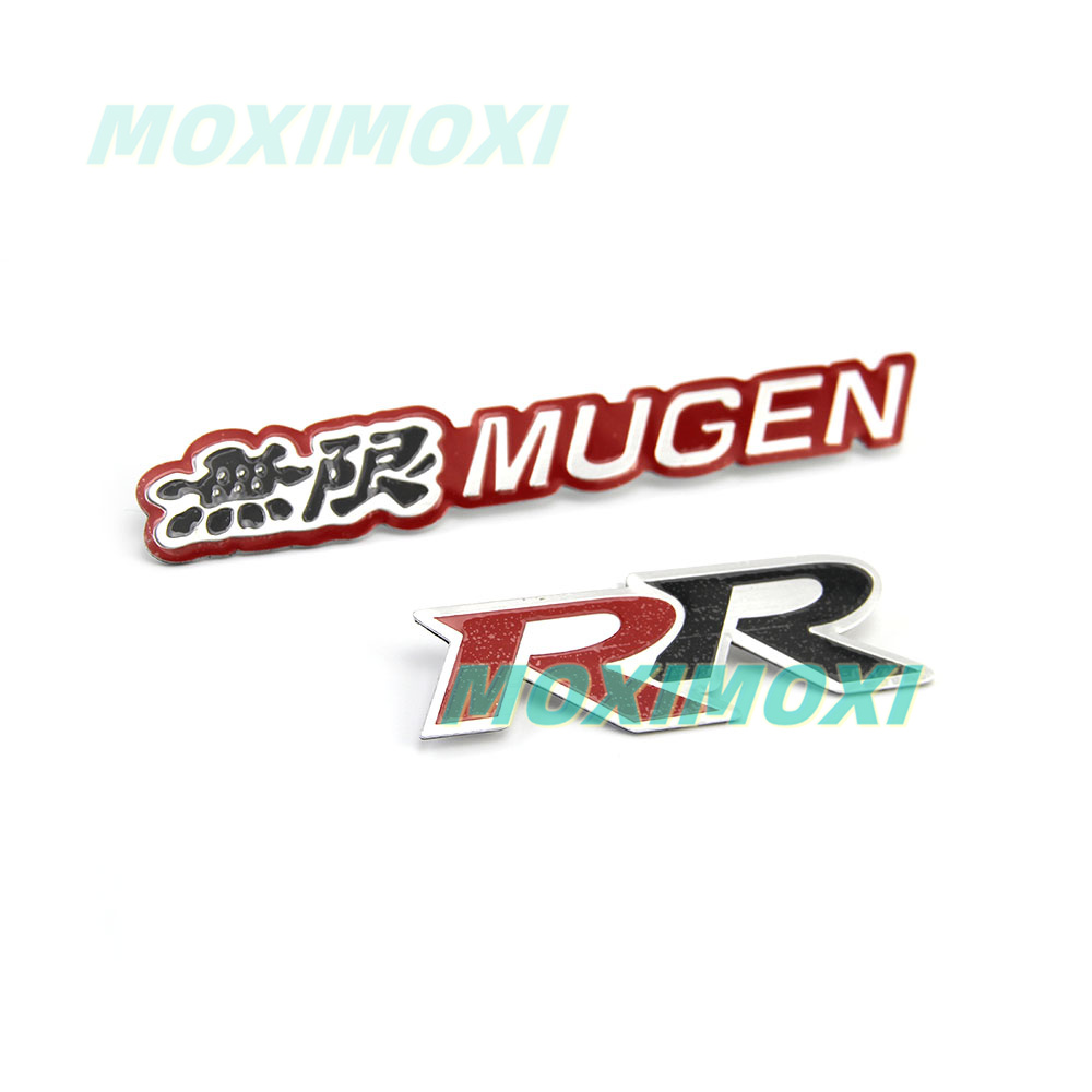 3D MUGEN and RR Aluminum Red Car Front/Rear Badge Fender Body Emblem ...