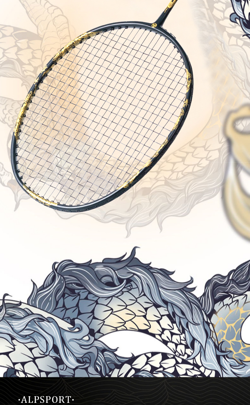 ALPSPORT DRAGON Advent 4U 26LBS Offensive Badminton Racket Single With ...