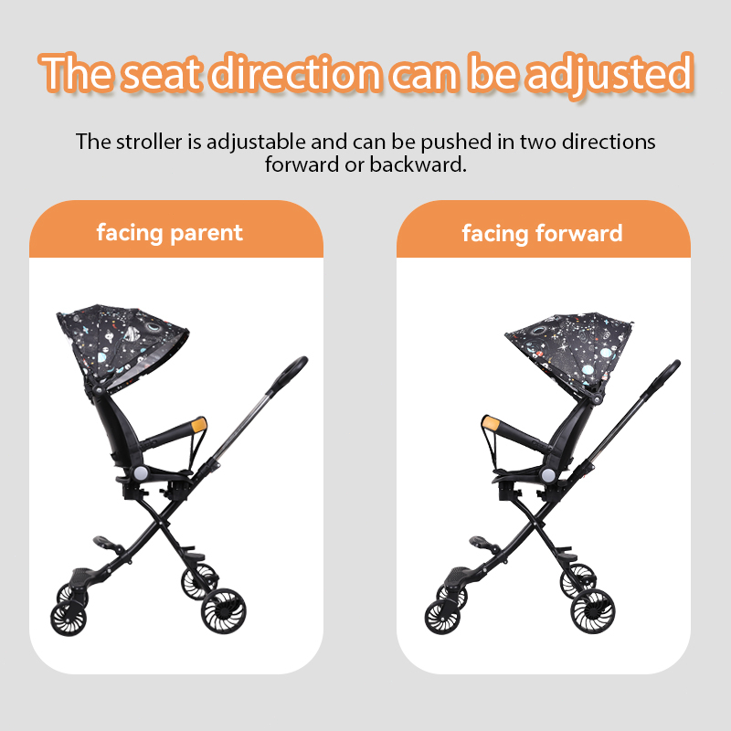 Two-Way Stroller Foldable Light Weight Stroller Comfortable Seating ...