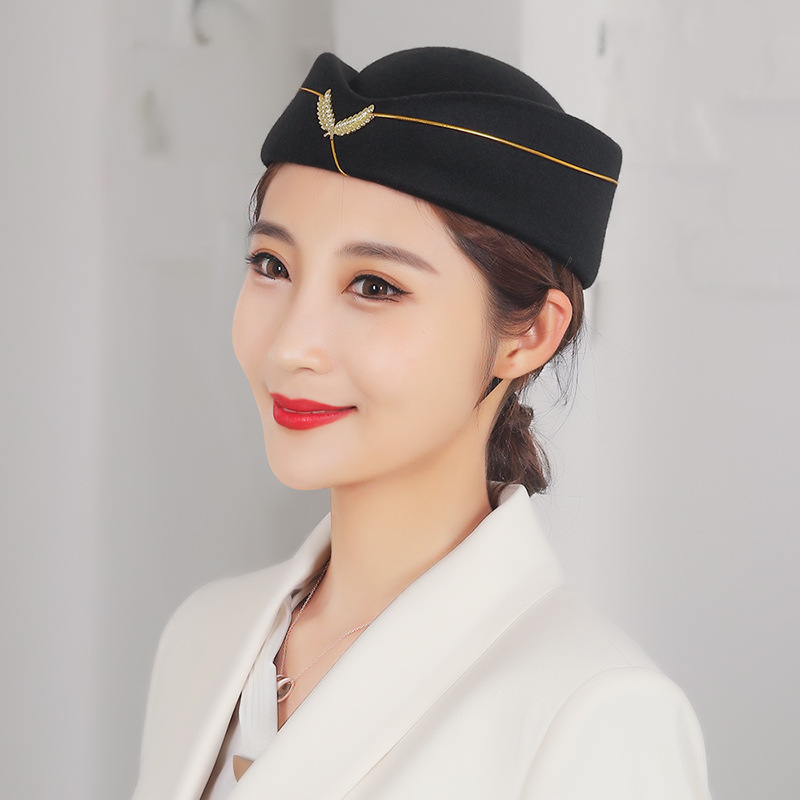 Stewardess Hat Beret Hat Women Air Hostesses Hat Party Favors Hats ...