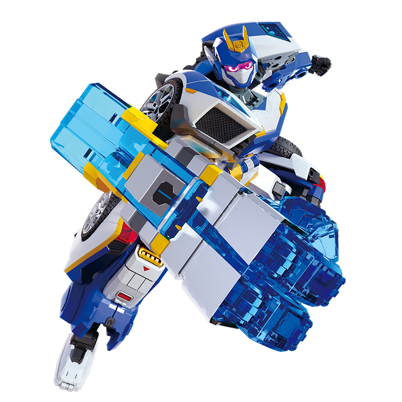 METAL CARDBOT Blue Cop Original Transforming Robot Action Figure ...