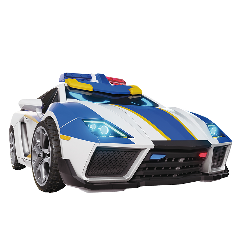 METAL CARDBOT Blue Cop Original Transforming Robot Action Figure ...