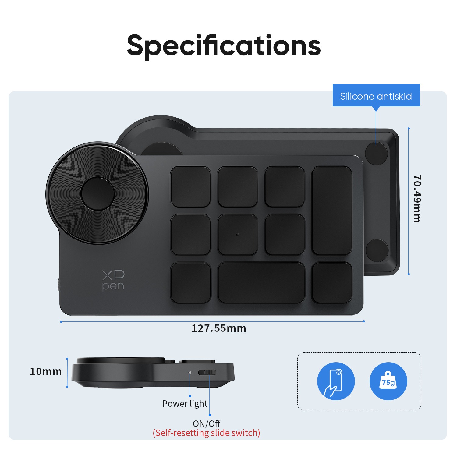 XPPen ACK05 Wireless Shortcut Remote With Physical Dial & 10 Custom ...