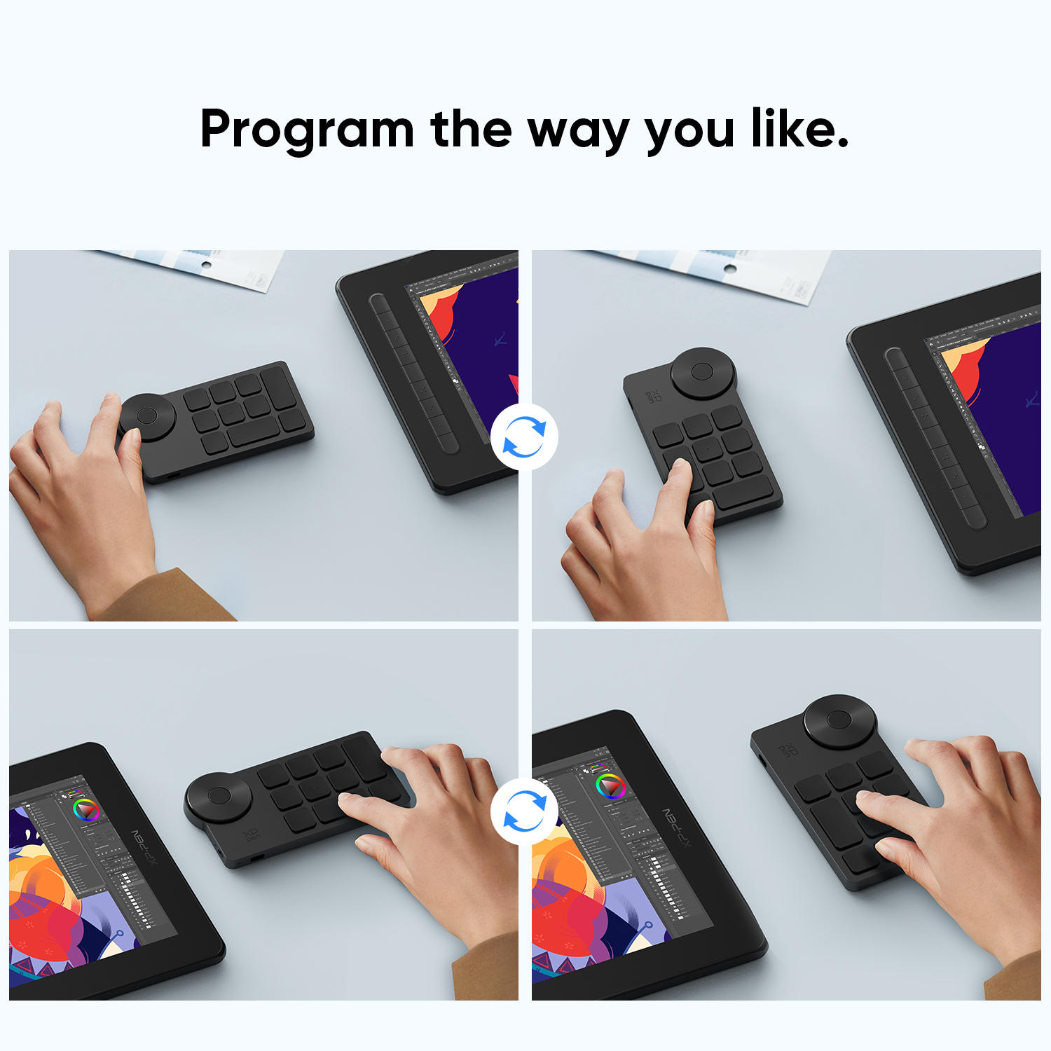 XPPen ACK05 Wireless Shortcut Remote With Physical Dial & 10 Custom ...