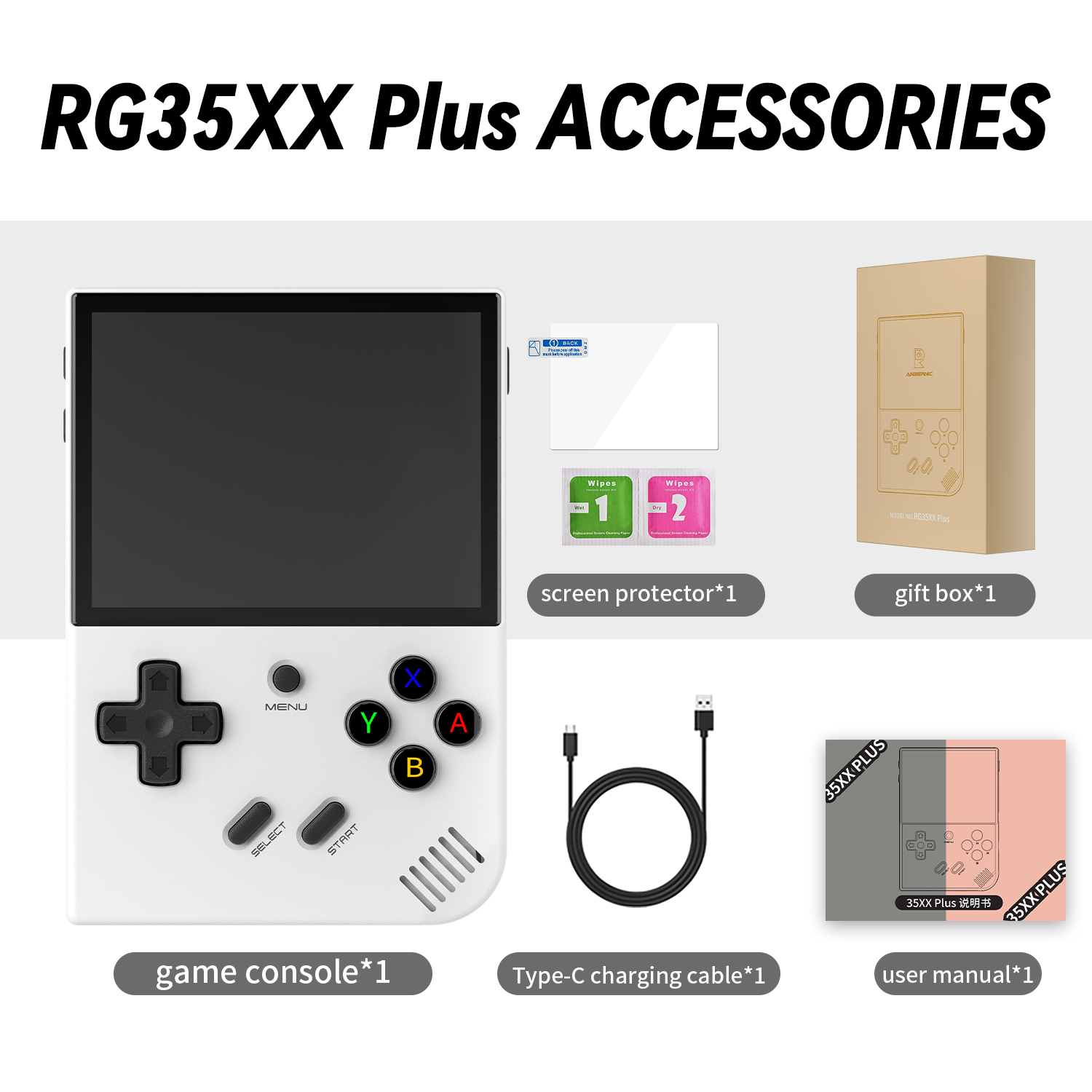 Anbernic RG35XX PLUS game console Linux system 3.5 inches 64/128GB 5000 ...