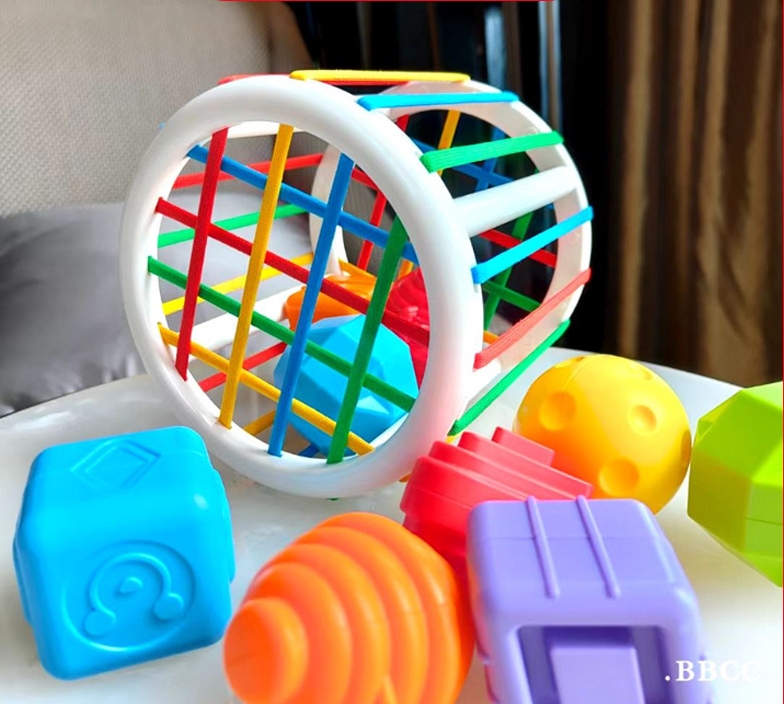 Baby Montessori Shape Sorting Toys Grasp Squeeze Rubber Teethers Toy ...
