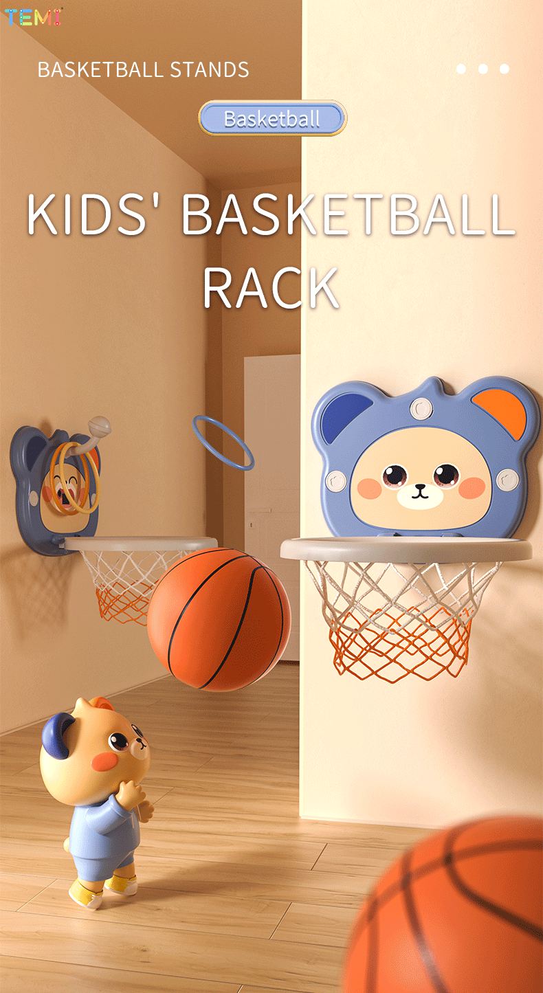 TEMI Basketball Shooting Game Adjustable Cartoon Hanging Electronic ...