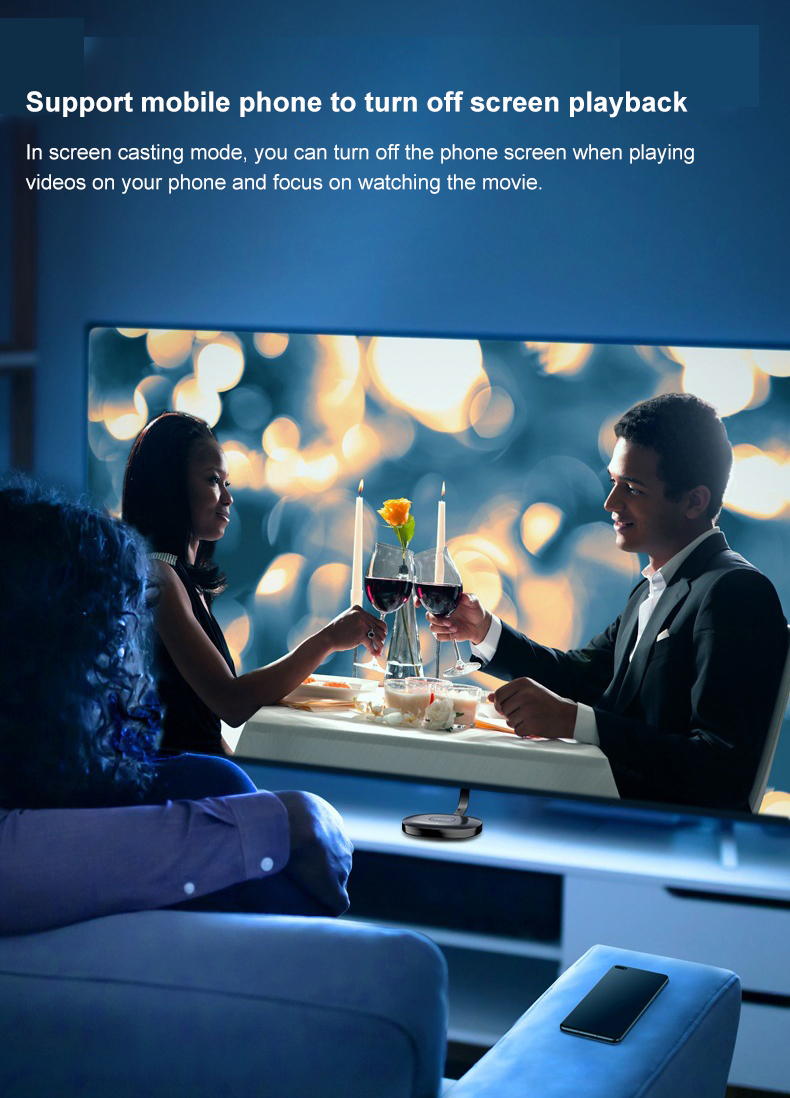 4K Ultra HD Wireless HDMI Dongle Display Receiver 1080P Mobile Wireless ...