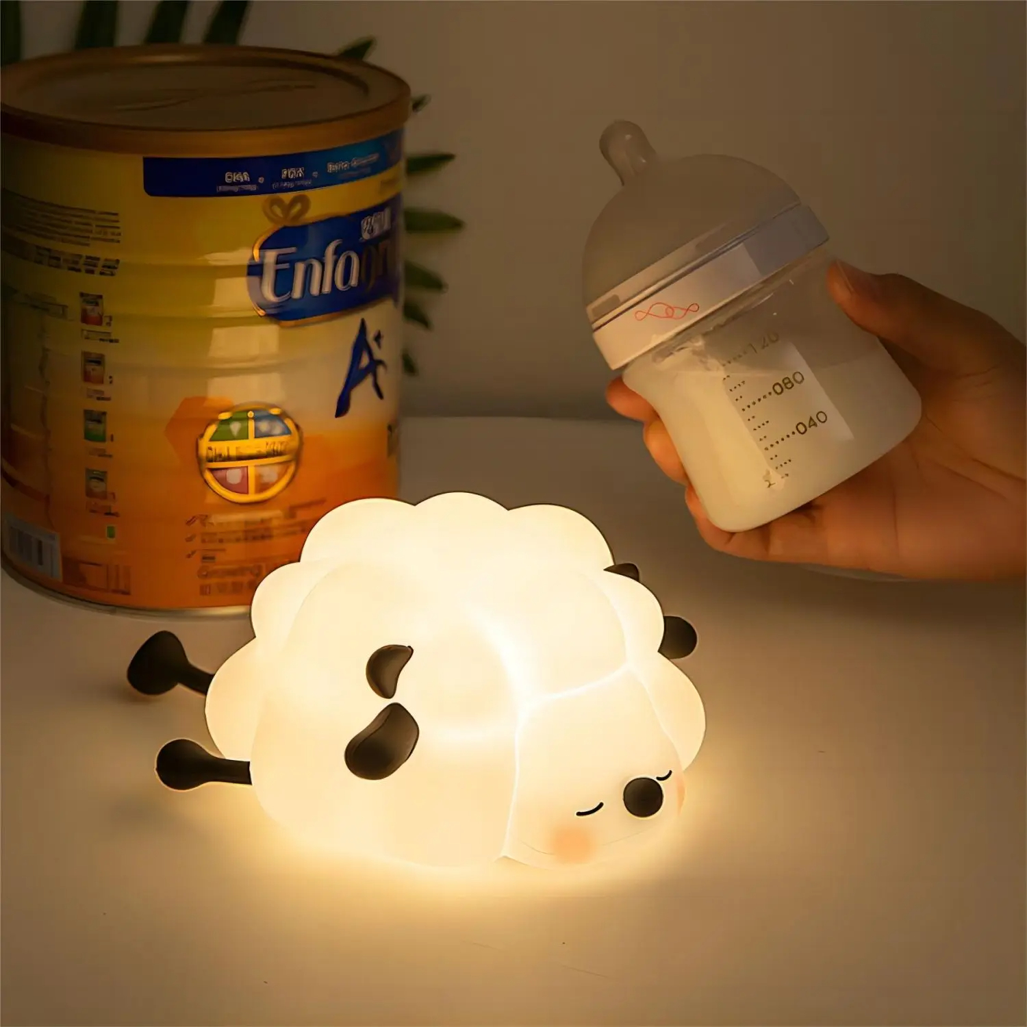 LED Night Lights Cute Sheep Panda Rabbit Silicone Desk Lamp Touch ...