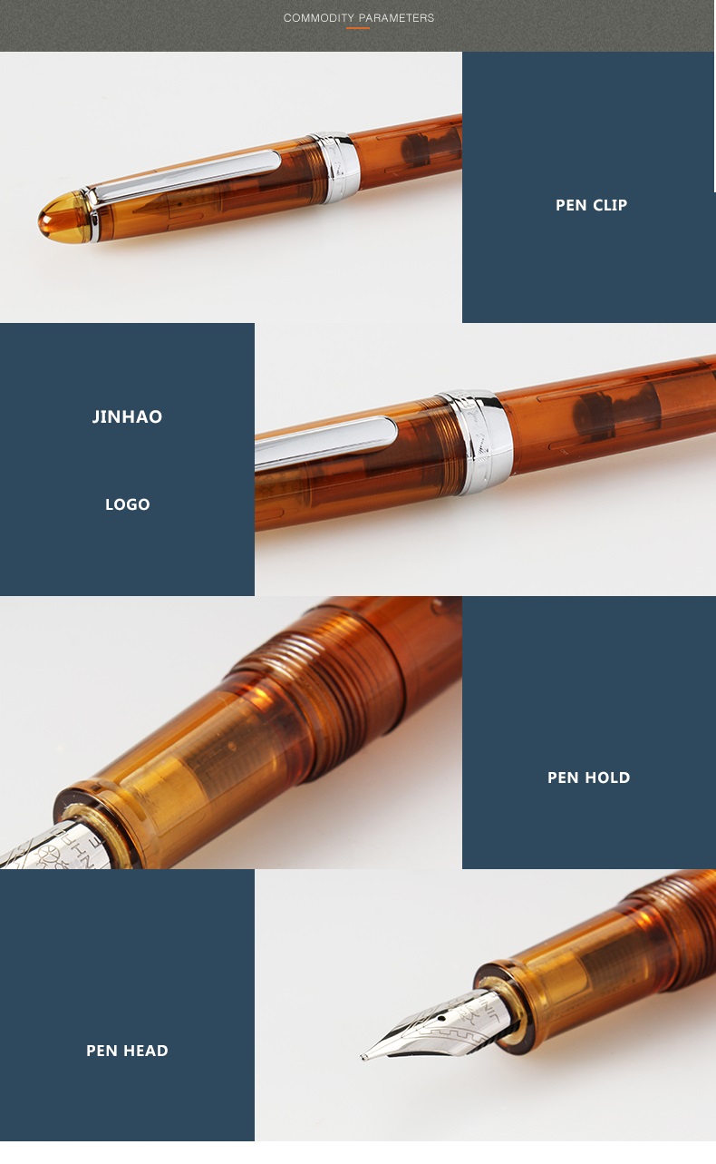 Penlab Jinhao 992 Transparent Fountain pen 0.5mm Fine Nib for Daily ...