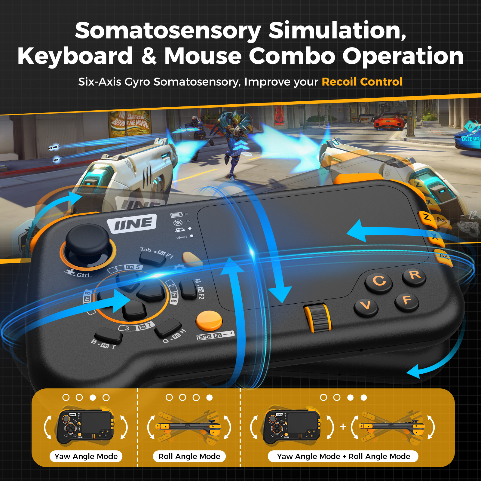 IINE Upgrade Wireless Mouse-Pad Game Controller As Keyboard and Mouse ...