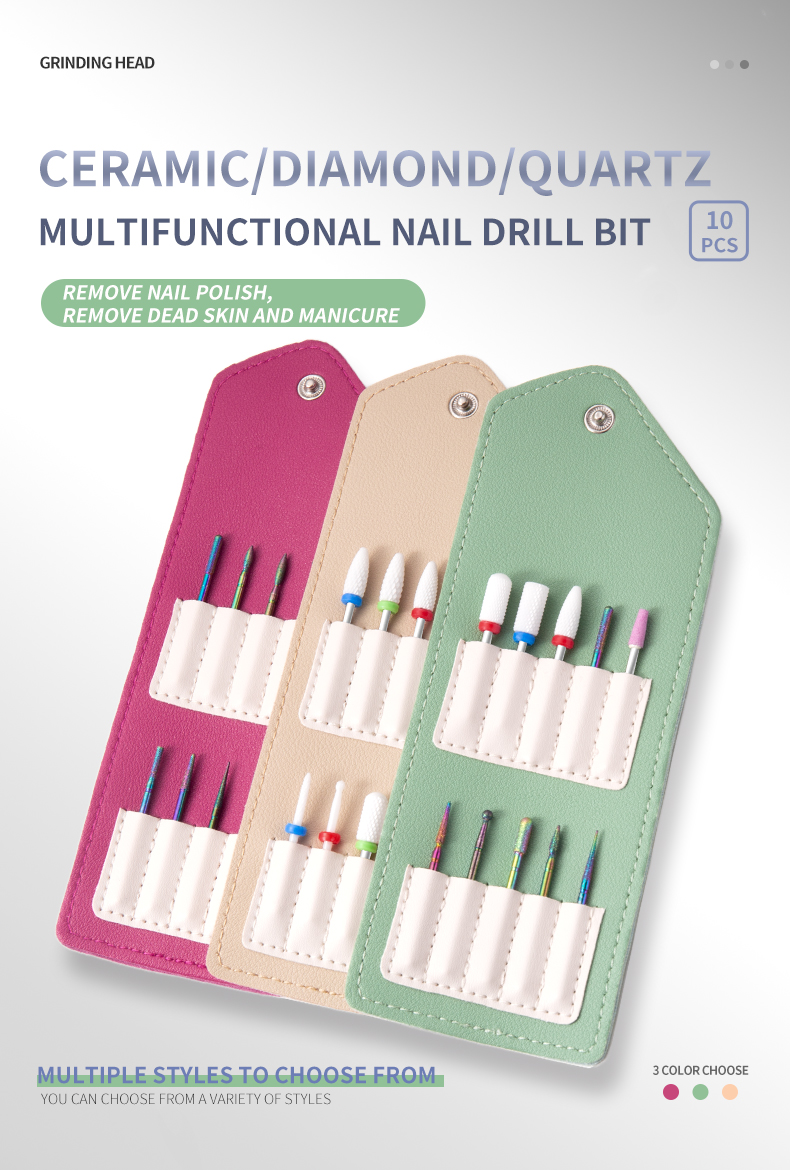Diamond Ceramic Nail Drill Bit Set Remo val Nail Polish Manicure ...