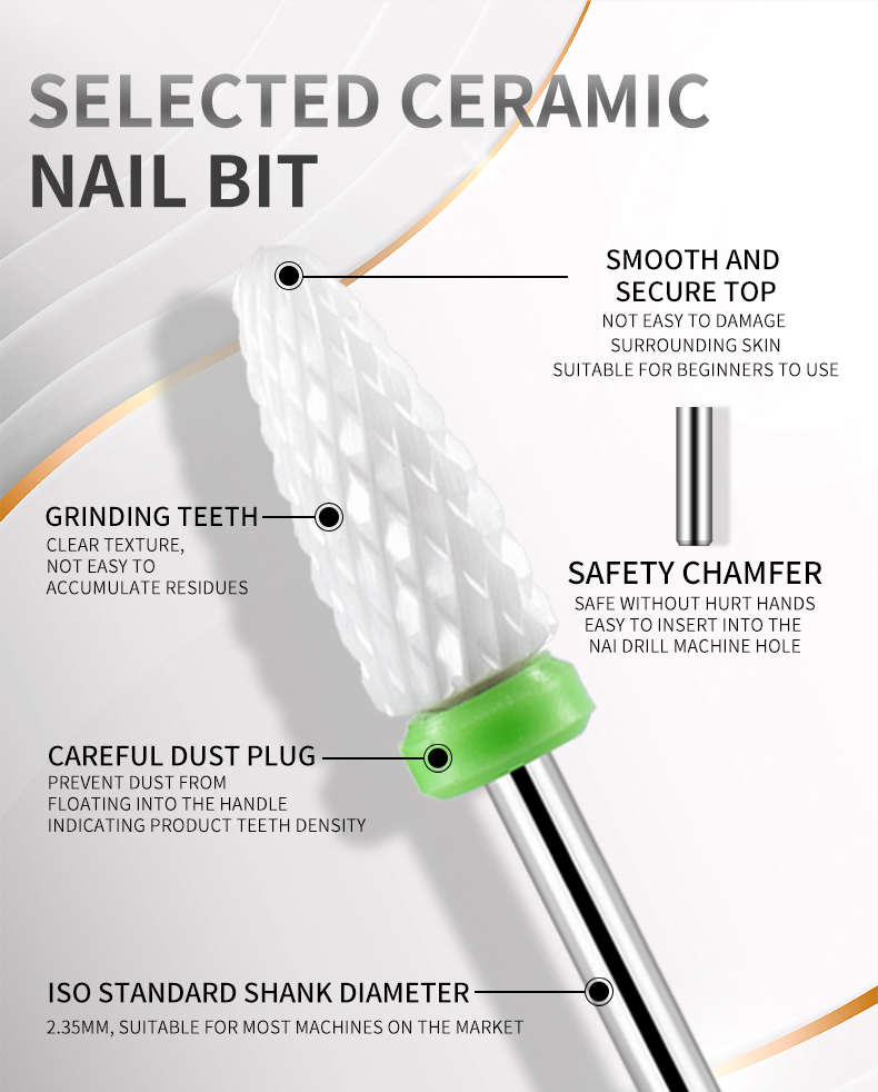 Diamond Ceramic Nail Drill Bit Set Remo val Nail Polish Manicure ...