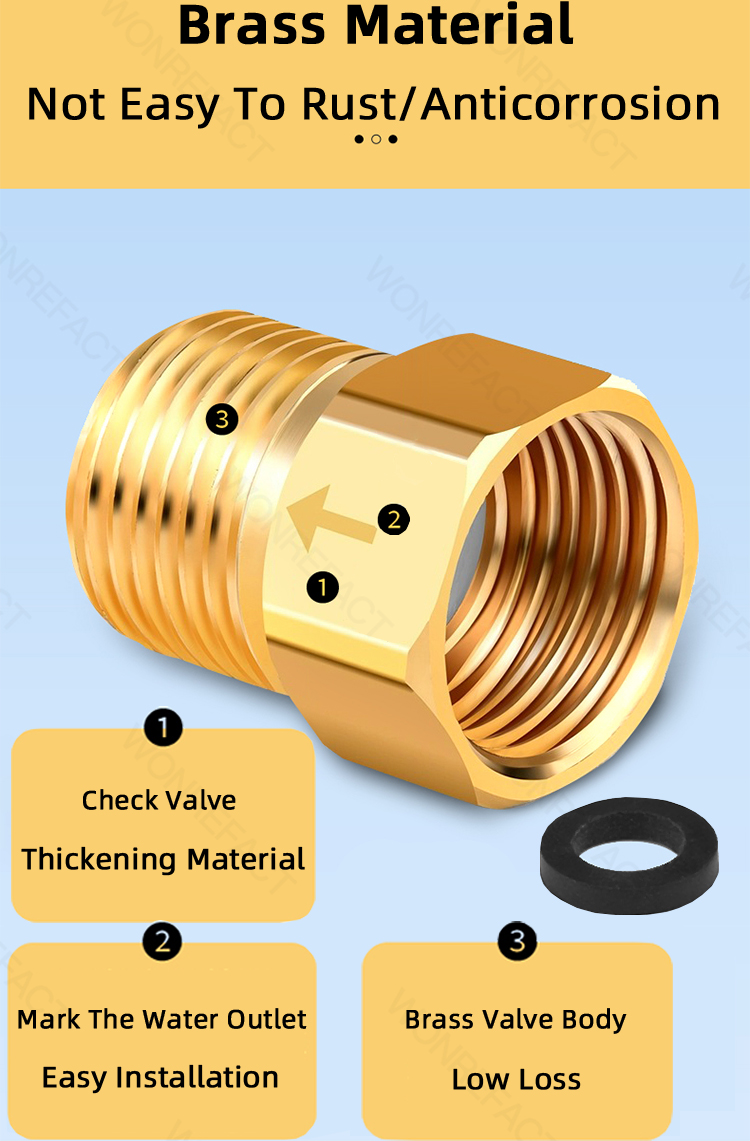 Toilet Check Valve Brass One-way Anti-dirty Water Return Valve Toilet ...