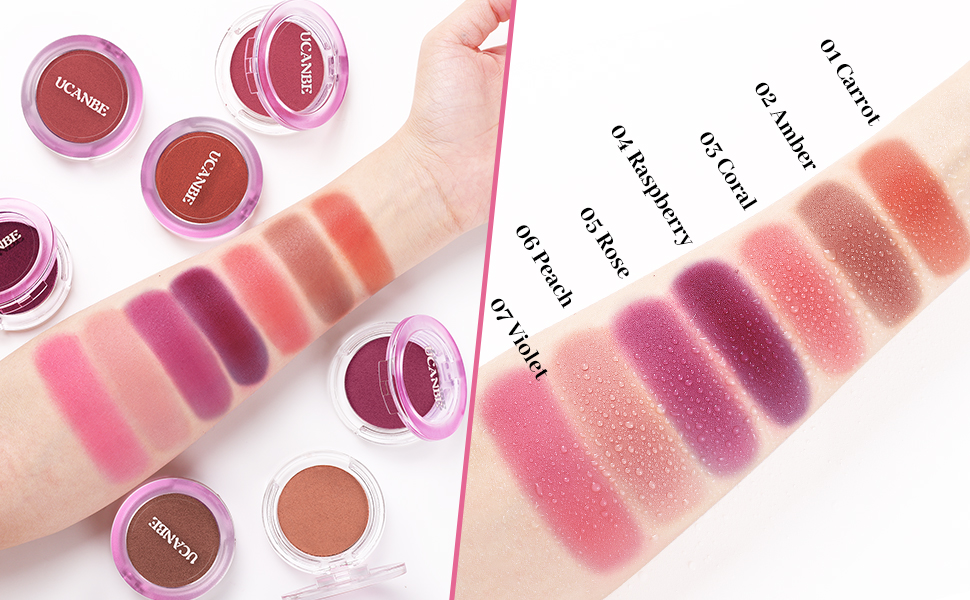 UCANBE Face Blushes Matte Cream-To-Powder Blush Makeup Palette, Highly ...