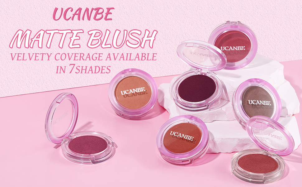 UCANBE Face Blushes Matte Cream-To-Powder Blush Makeup Palette, Highly ...