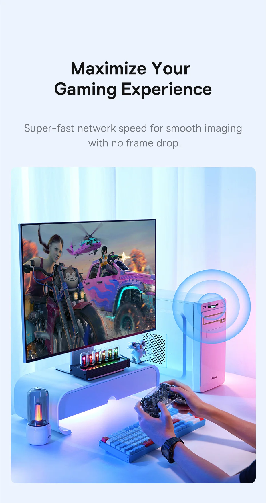 Baseus WiFi Adapter 2.4G&5G USB Wireless LAN Network Card WiFi Receiver ...