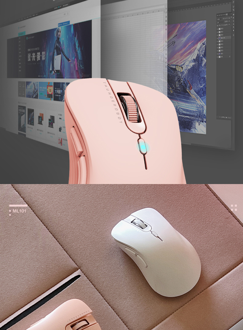 Thunderobot ML101 Wireless Mouse Noise Reduction 2.4G with USB Nano ...