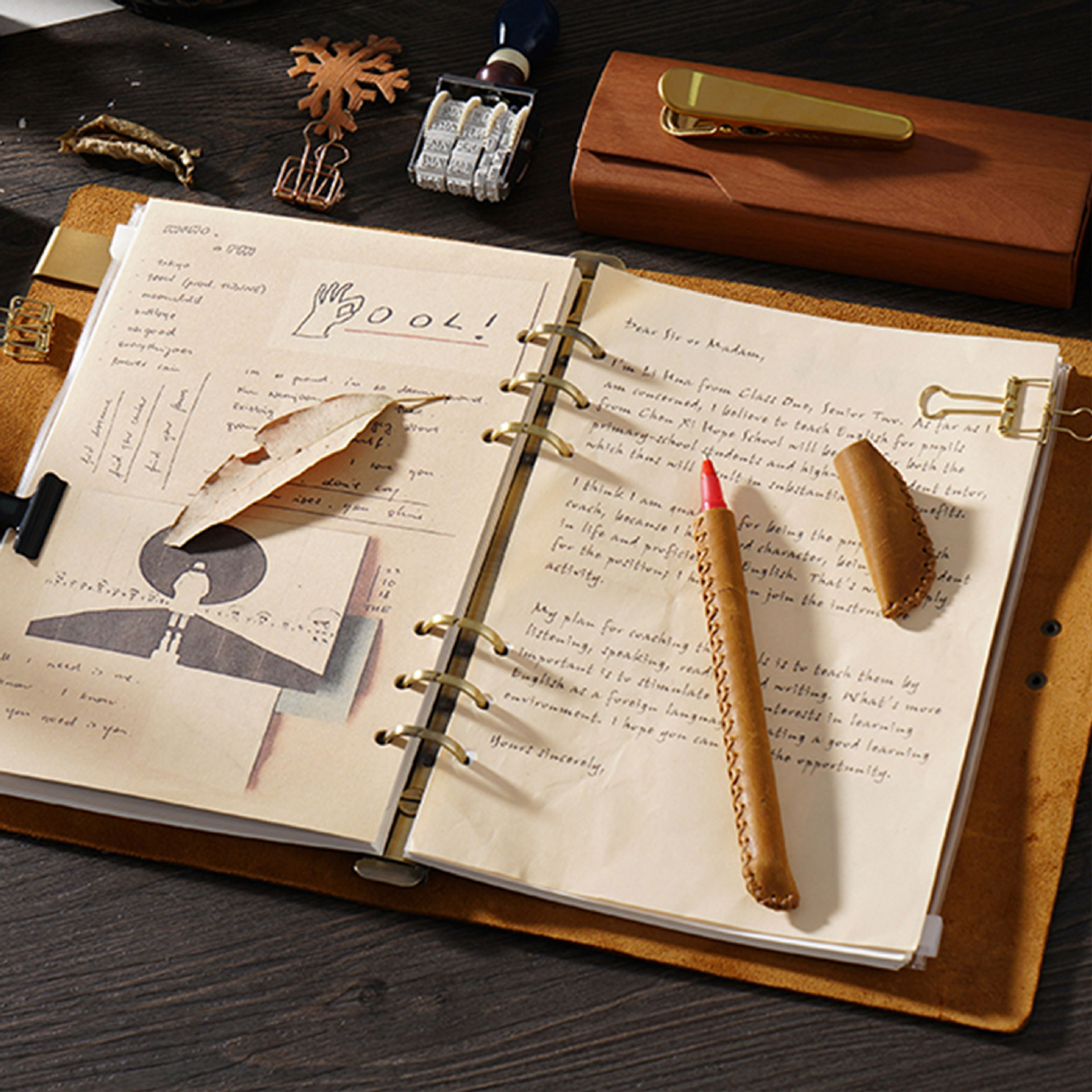 GENODERN A5 Loose-Leaf Notebook Simple Business Notebook Stationery ...