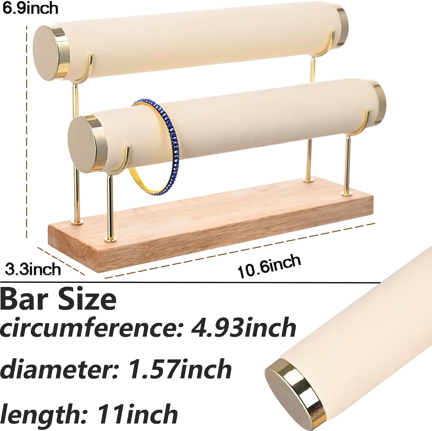Bangle Display Holder with T-bar Two Tier Bracelet Stand Storage Towers ...