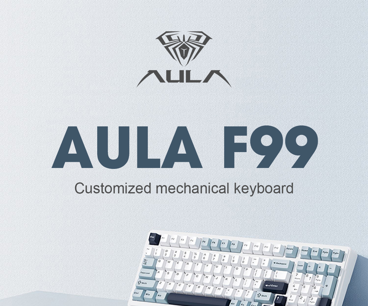 AULA F99 Customized Mechanical Keyboard 99 keys The Three Mode Connection Hot-swap Gasket ...