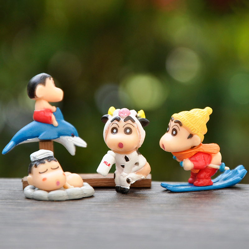 8Pcs/Set Anime Crayon Shin-chan Figure Nohara Shinnosuke Surfing Ass ...