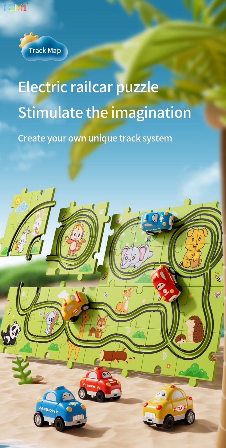 TEMI Track Car Toys Vehicle Puzzle Track Playset Fun Race Car Toys ...