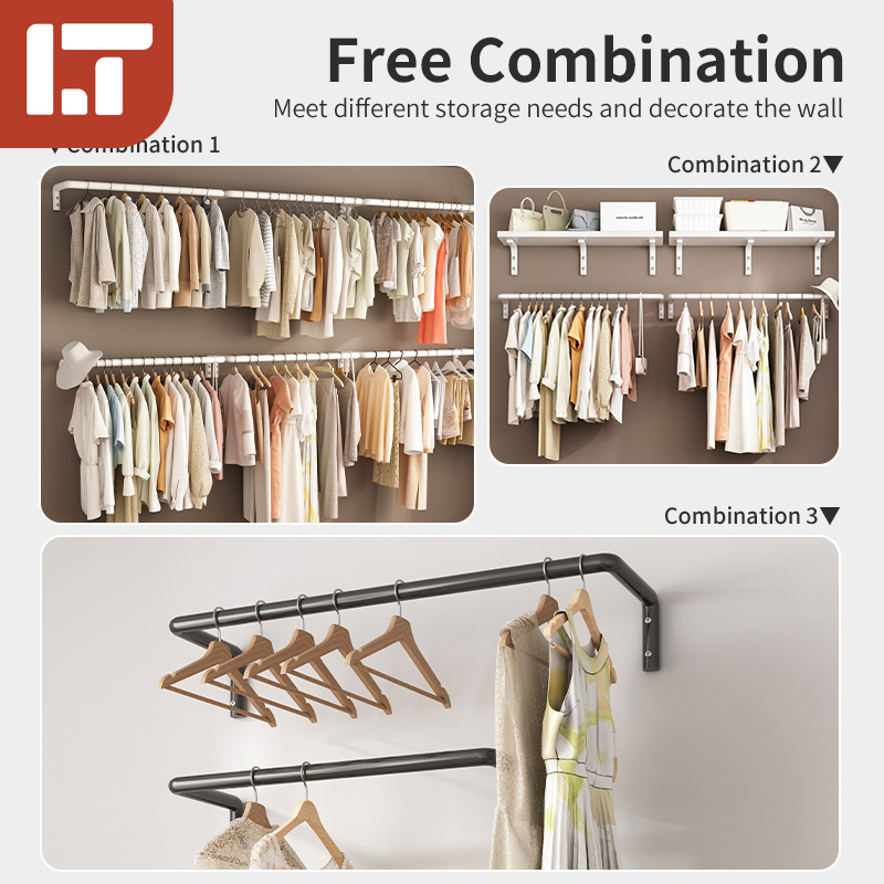 Clothes Rack 120cm Hanging Clothes Rack Penyangkut Baju Dinding Clothes ...