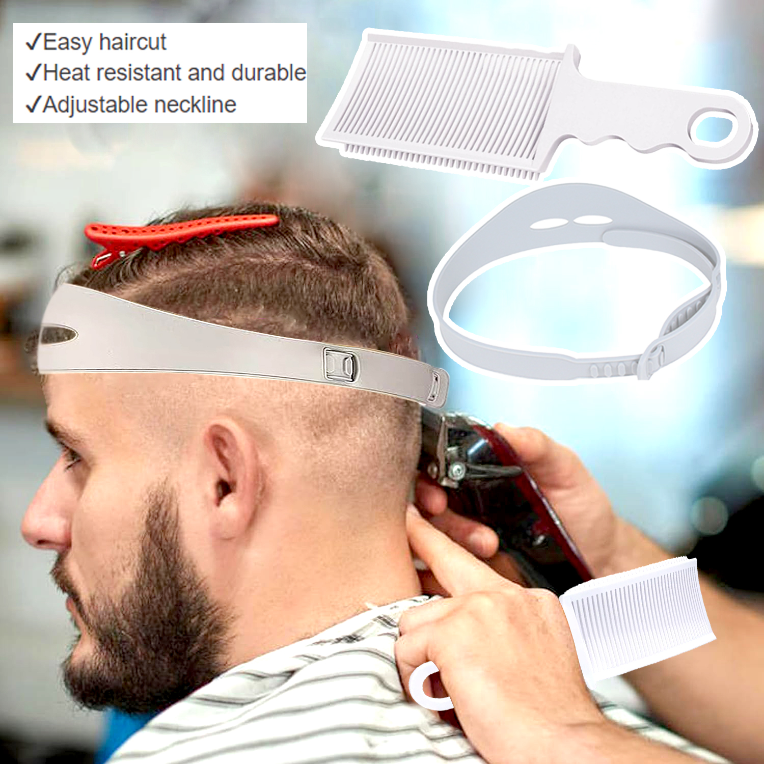 Fade Combs Barber Combs and Neckline Shaving Template Kit | Shopee Malaysia