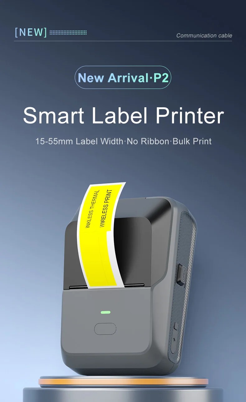 NEW P2 Sticker Printer Thermal Labeling Machine Portable Label Maker ...