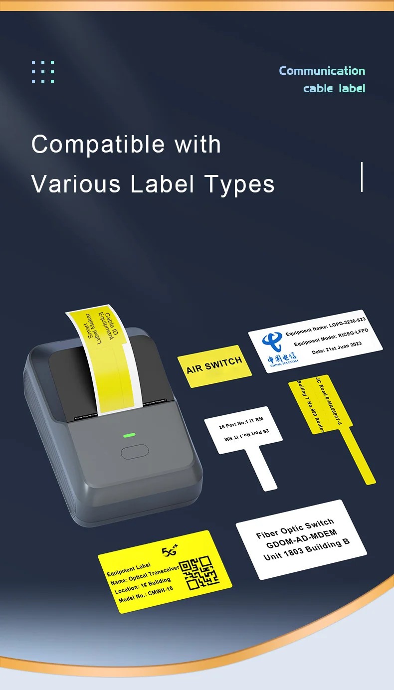 NEW P2 Sticker Printer Thermal Labeling Machine Portable Label Maker ...