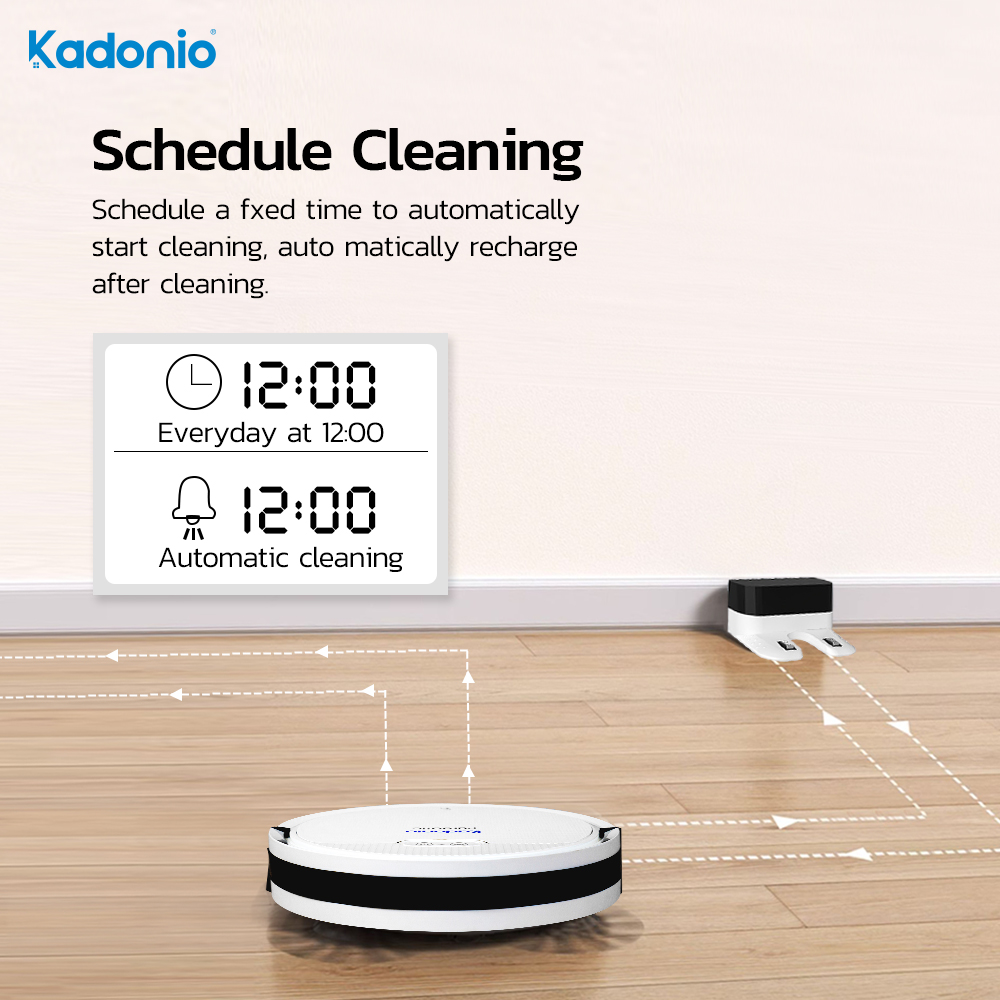 Kadonio Smart Robot Vacuum Cleaner and mop 3000PA Powerful，Remote and ...