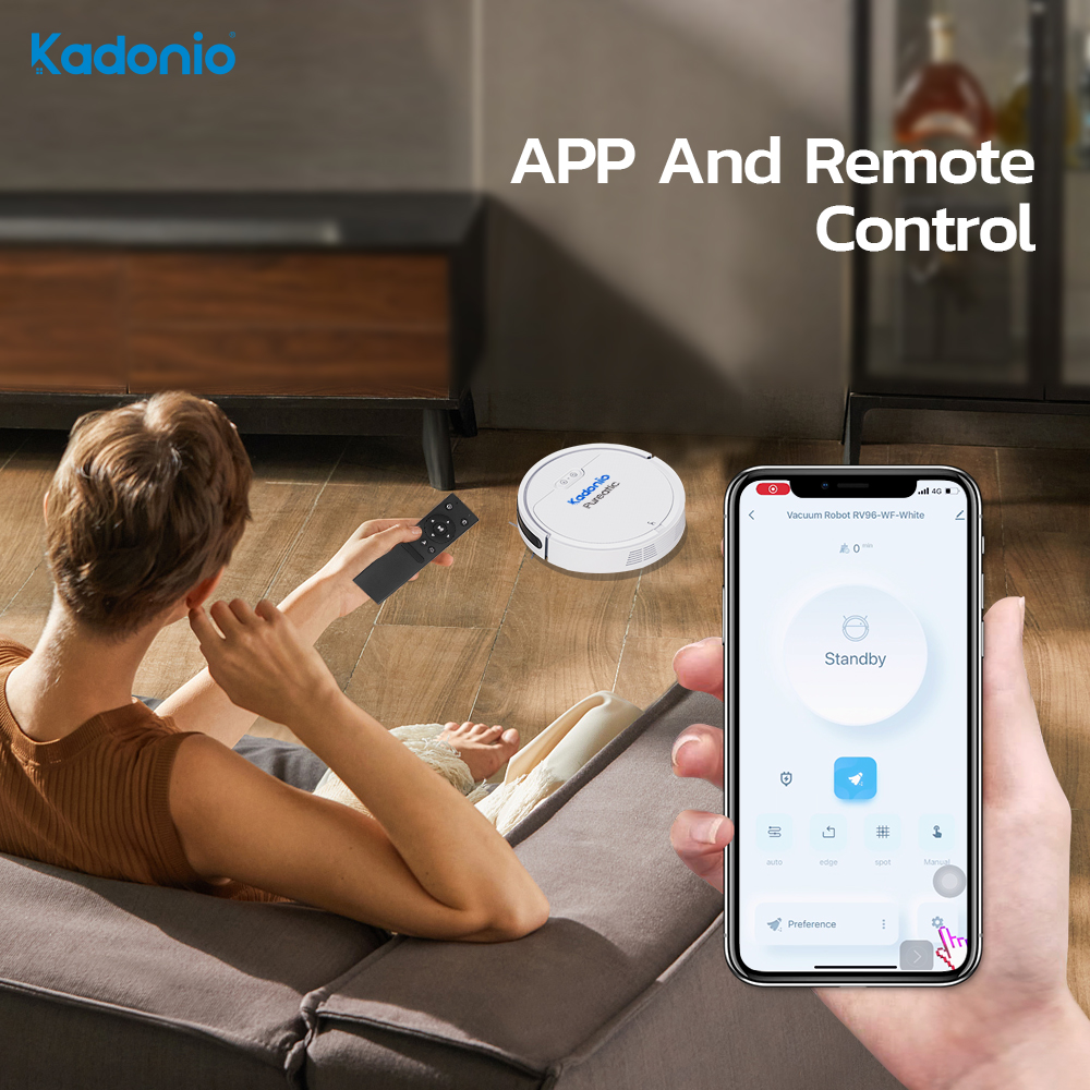 Kadonio Smart Robot Vacuum Cleaner and mop 3000PA Powerful，Remote and ...