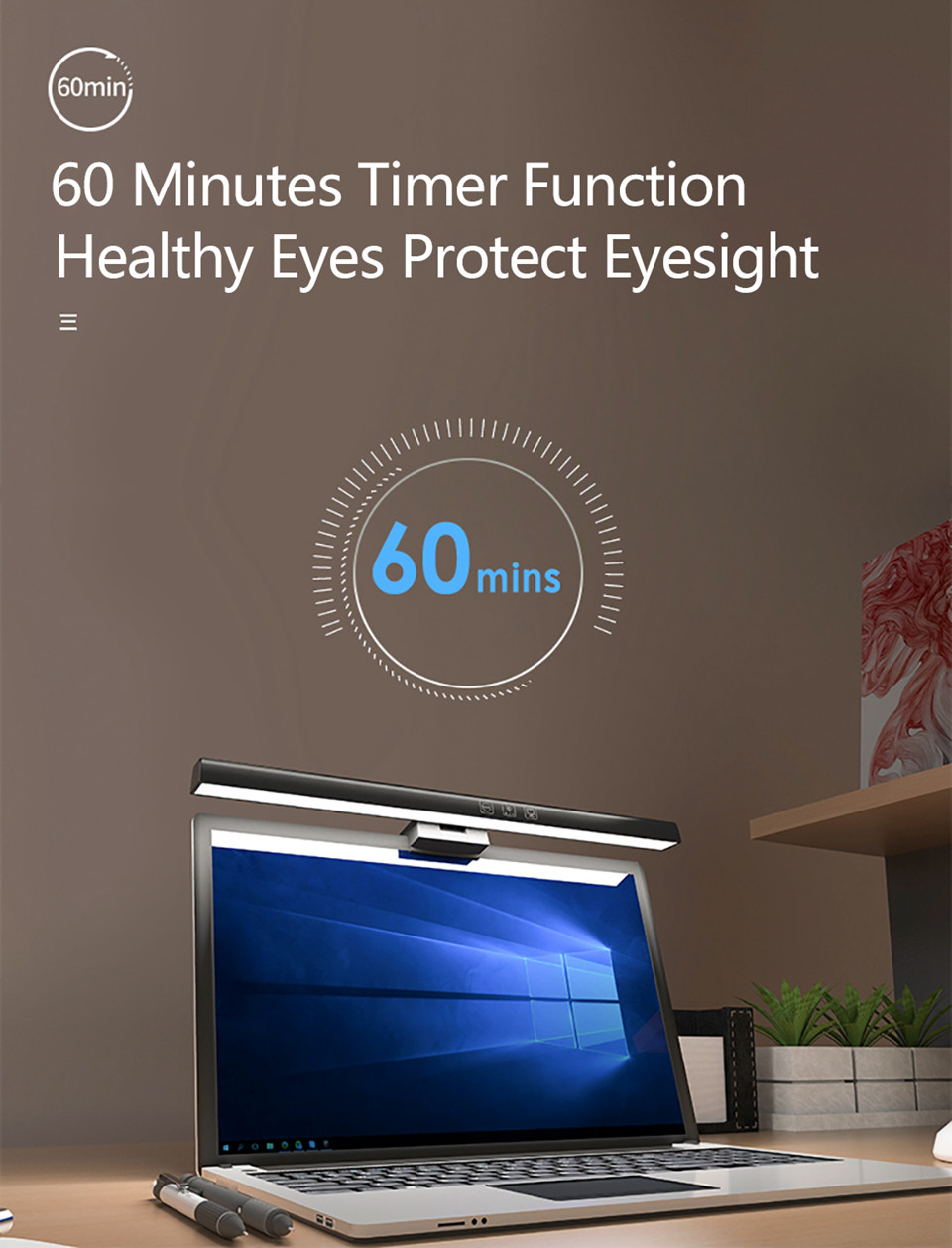 CANMEIJIA LED Computer Monitor Screen Hanging Light Bar 3 Colors Curved ...