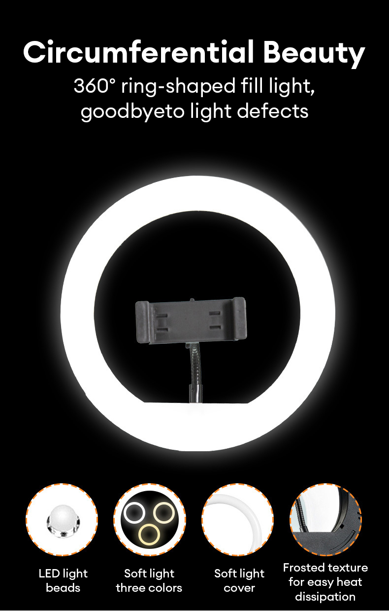 LED Ring Light with 210cm Tripod Stand Phone Holder with Selfie Ring ...