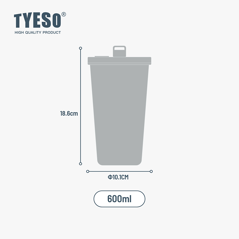 【Local Delivery】Original Tyeso Coffee Mug Vacuum Insulated Bottle Tumbler with Straw Stainless ...