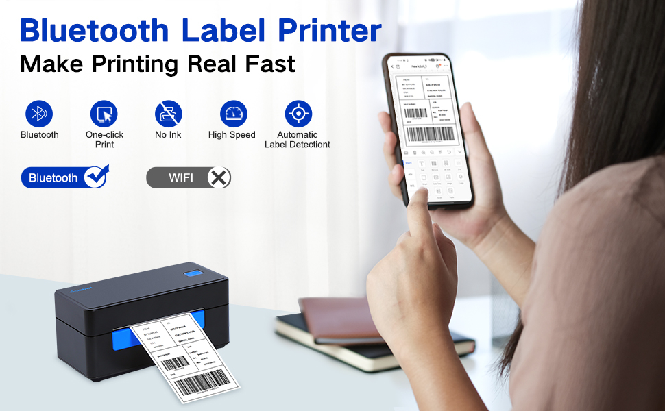CLABEL A6 WirelessThermal Printer Waybill Printer 428S Bluetooth AWB ...