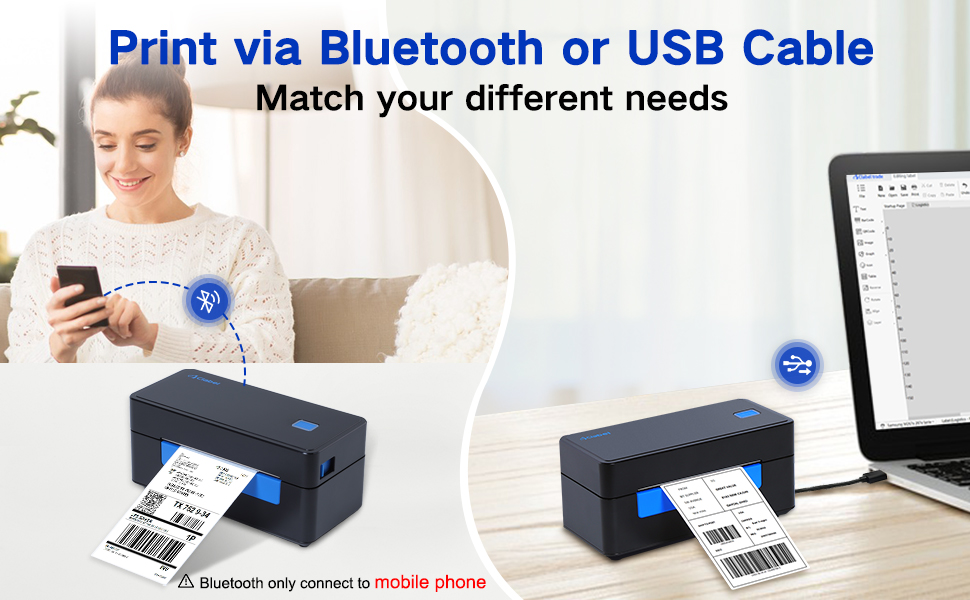 CLABEL A6 WirelessThermal Printer Waybill Printer 428S Bluetooth AWB ...