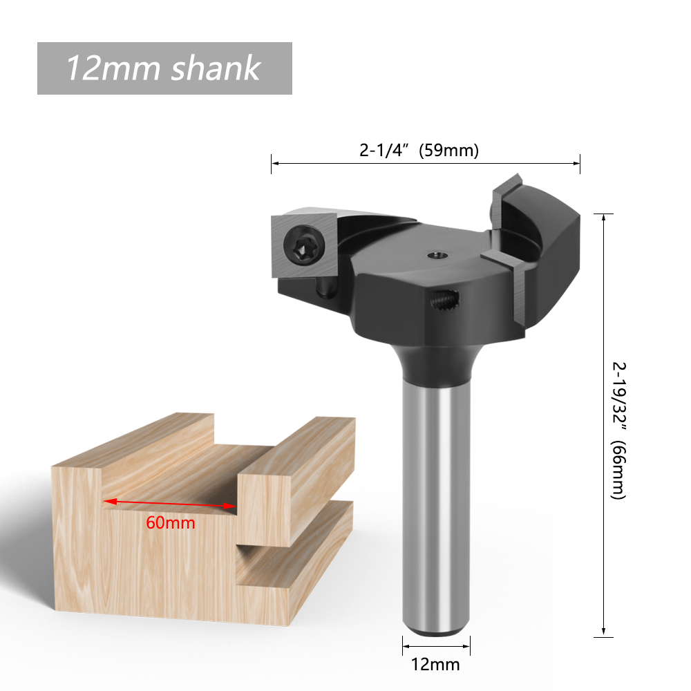 LAVIE 12mm 1/2" Shank Replaceable blade Planing Bit Face End Milling ...