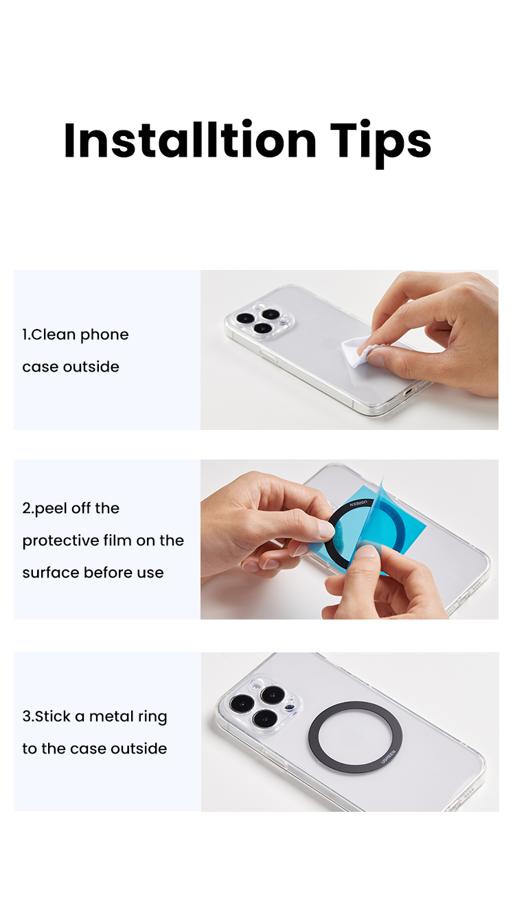UGREEN Metal Sticker For Wireless Charger Metal Plate Ring For Magsafe ...