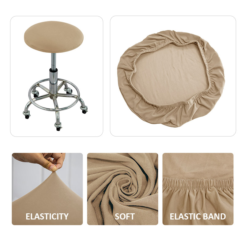 1pc Stretch Spandex Stool Covers, Bar Stool Cushion Slipcovers Round ...